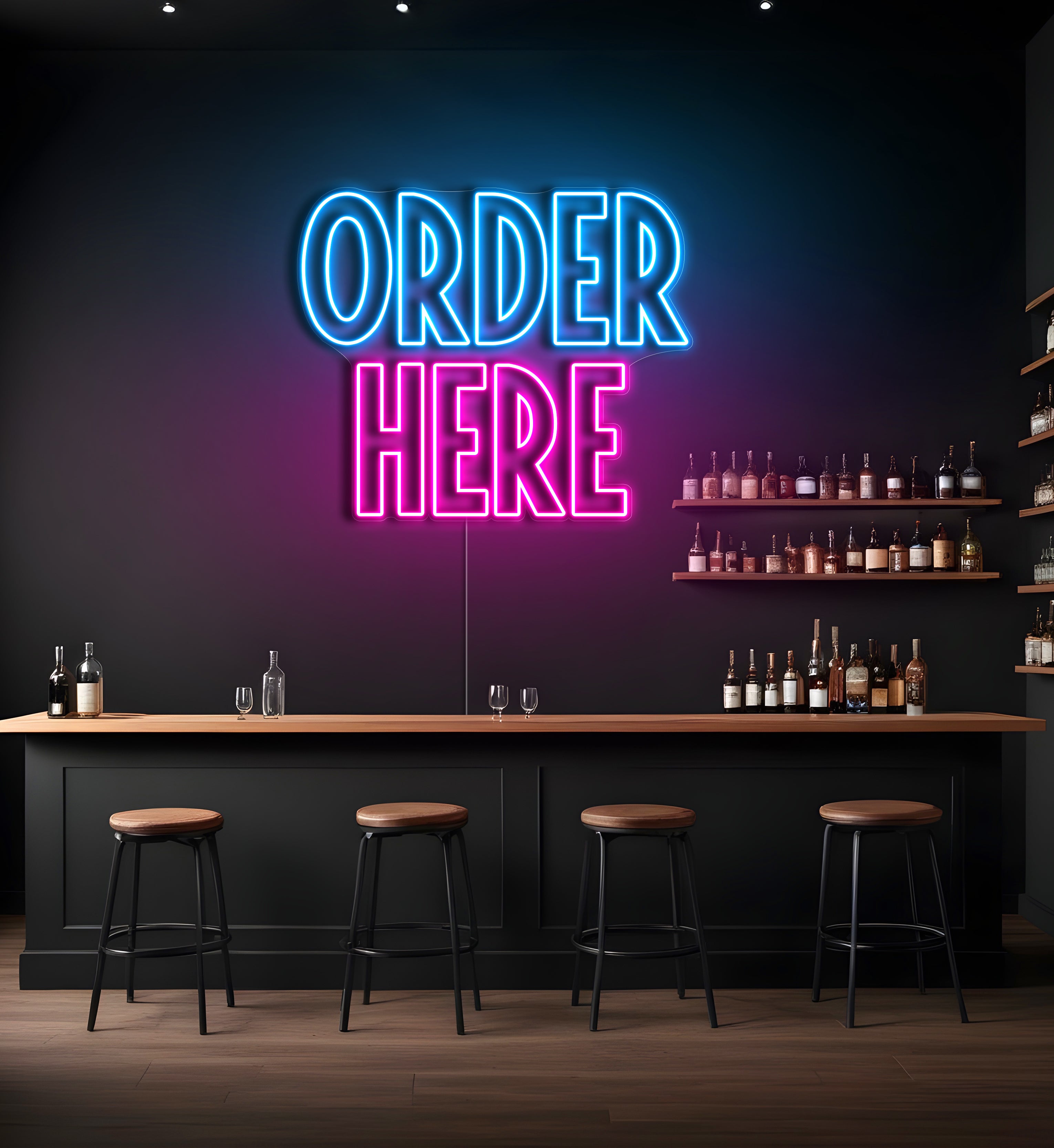 Order Here LED Neon Sign – Notorious Neons