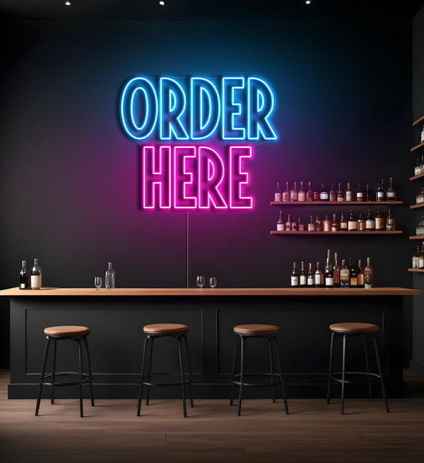 Order Here LED Neon Sign – Notorious Neons